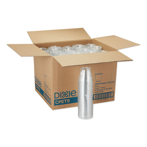 Clear Plastic Pete Cups, Cold, 9oz, Squat, 50-sleeve, 20 Sleeves-carto ...